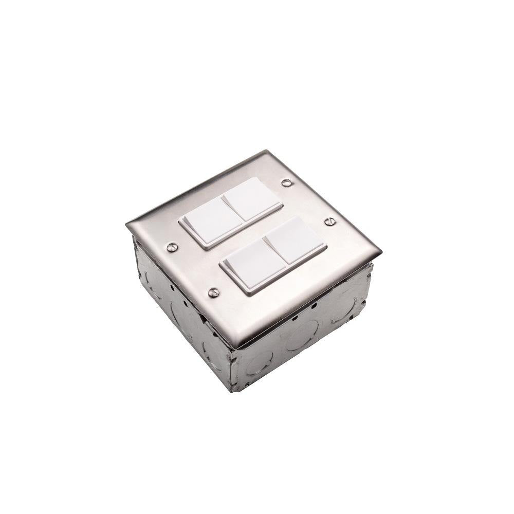 Dual Duplex Switch Weatherproof Surface Mount and Gang Box 20 Amp Per Pole