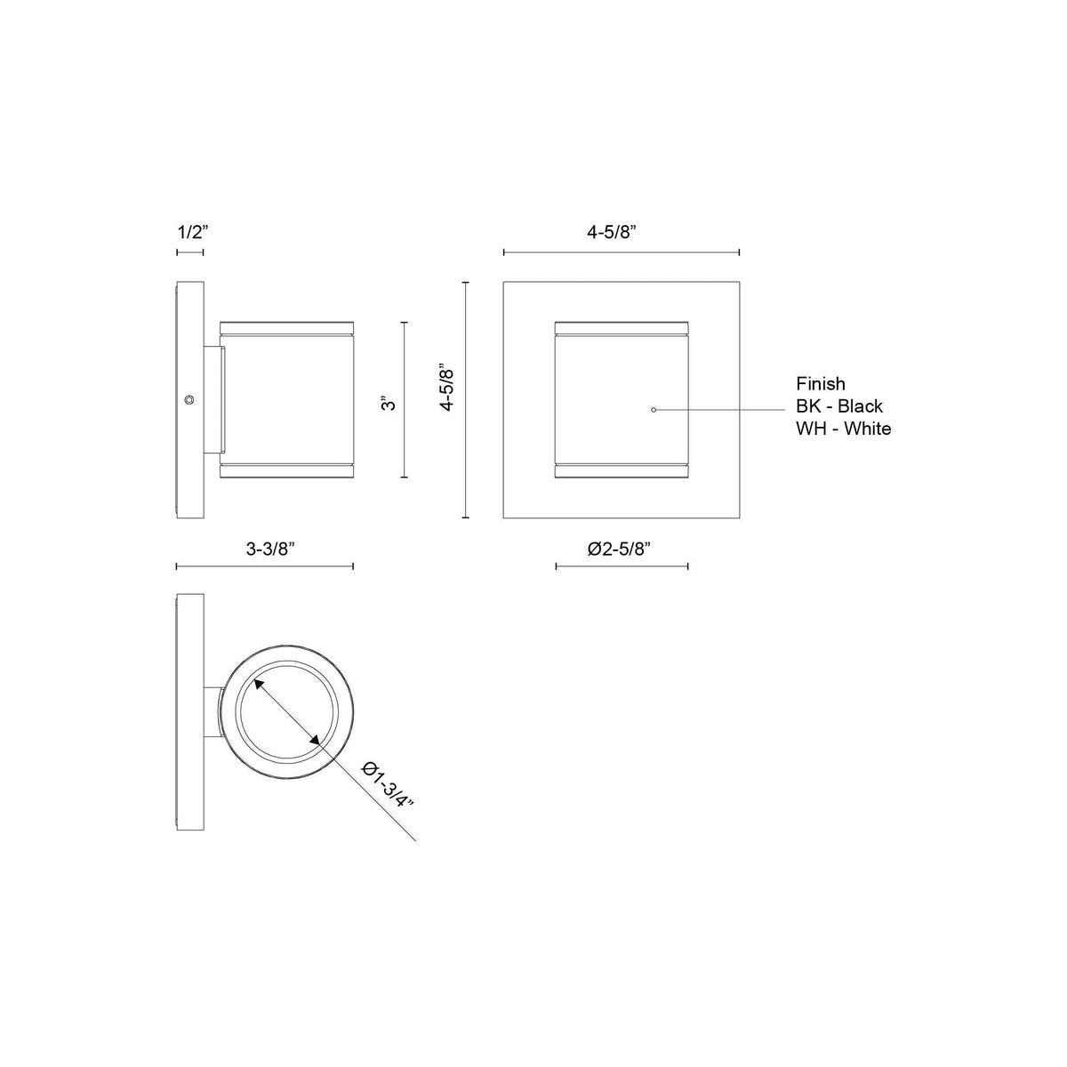 Nordic 4" (2" Dia.) LED Exterior Wall
