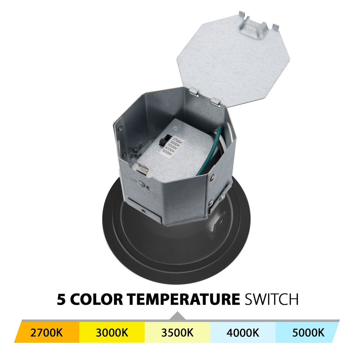 Pop-in 4" LED 5-CCT Square Remodel Recessed Kit | Carrington Lighting