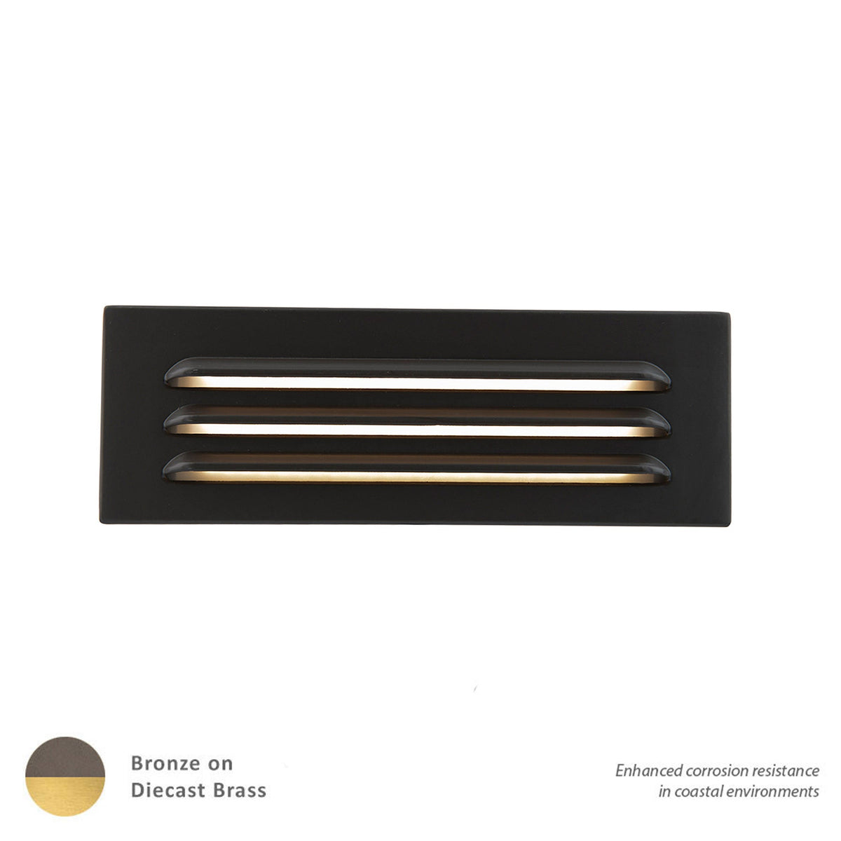 9" 12V LED Horizontal Louvered Surface Mounted Indoor/Outdoor Step Lig