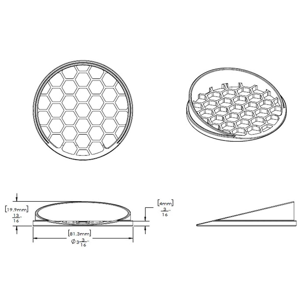 Snap-on Honeycomb Louver Glare Control for WAC Landscape Lighting Grand ...