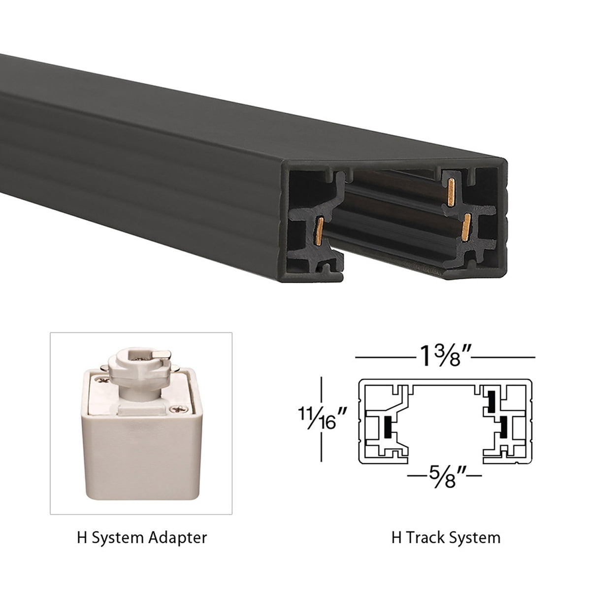 H Track 36" Extension For Line Voltage H-Track Head