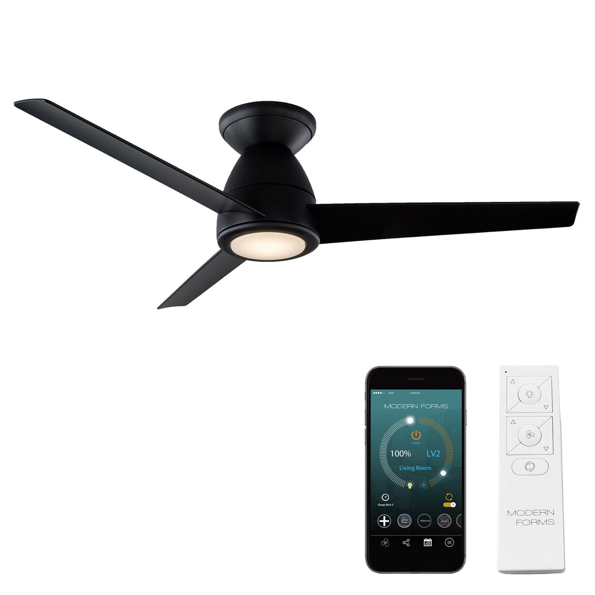 Tip Top Indoor/Outdoor 3-Blade 44" Smart Flush Mount Ceiling Fan with
