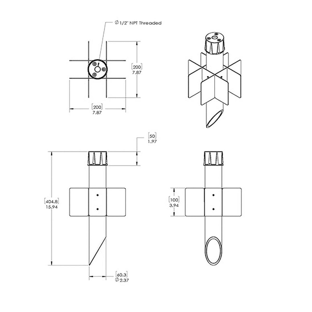 PC Mounting Spike for 120V WAC Landscape Lighting