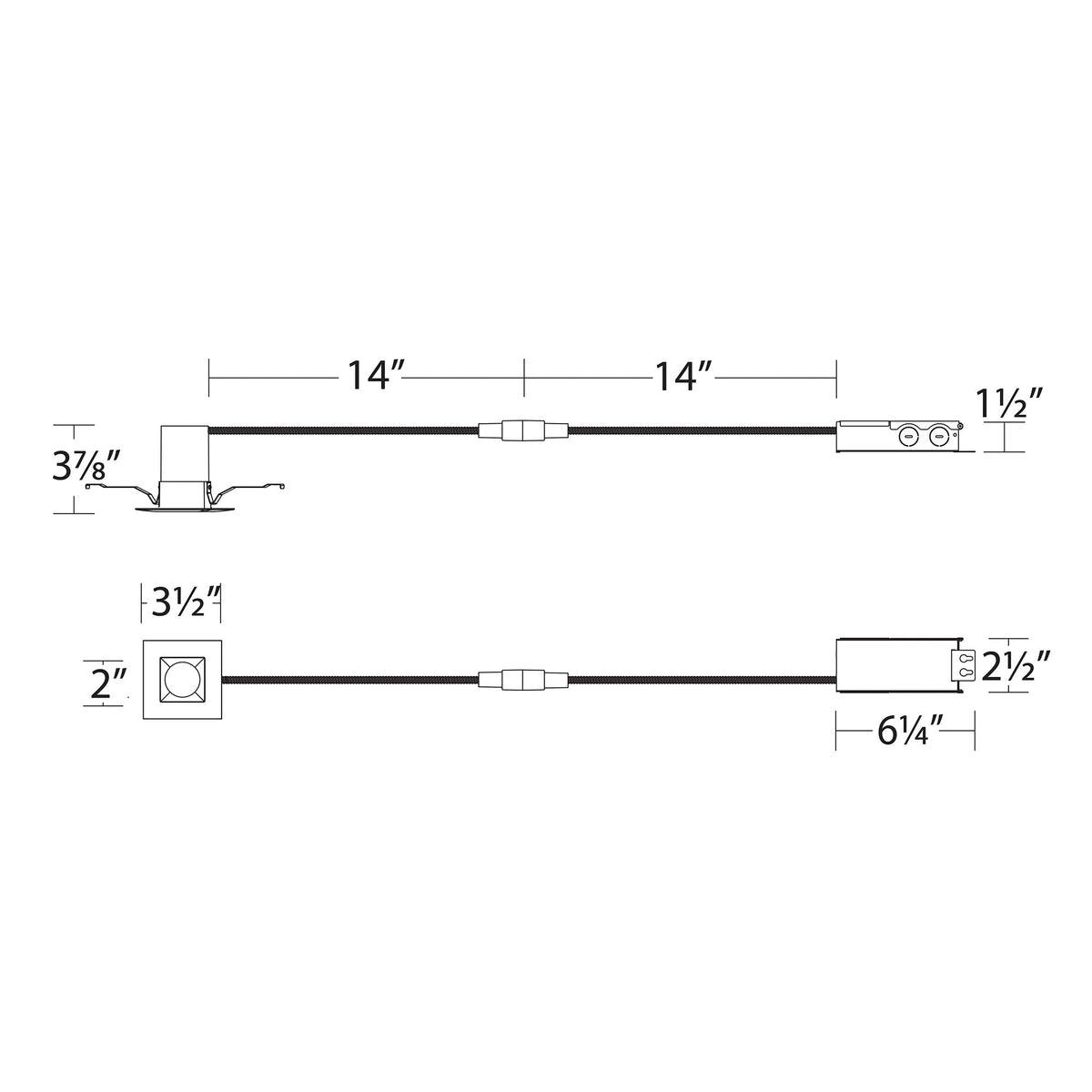 Ion LED 2" Square Recessed Light with Remodel Housing